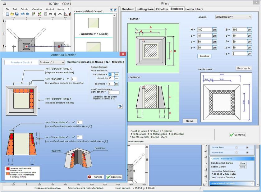 Software per analisi di fondazioni superficiali IS PLINTI - CDM Dolmen