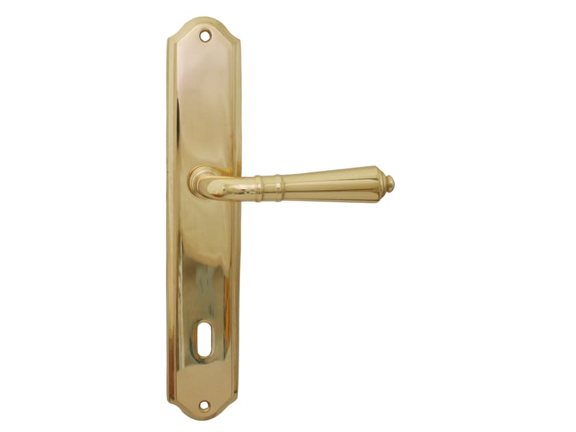 Brass door handle on back plate ITALIAN DESIGN - ALBA-PLACCA Italian ...