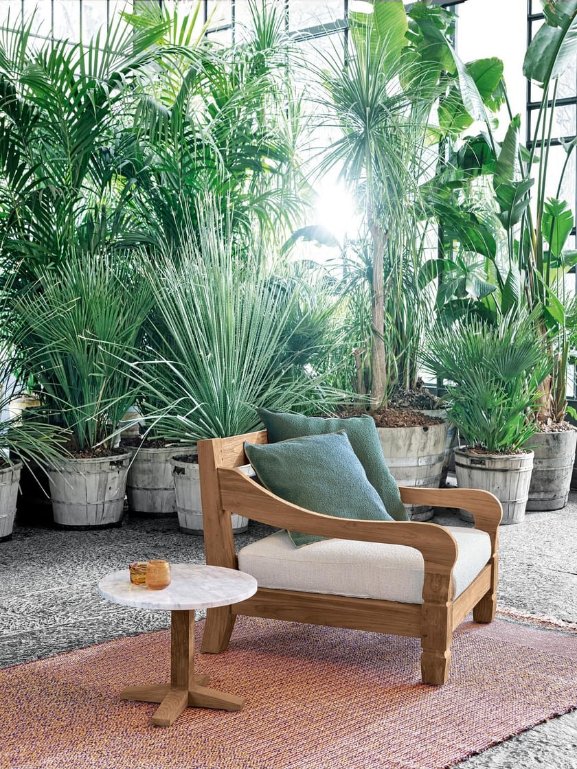 JEKO 40/41 Reclaimed wood and marbre garden side table By Gervasoni ...