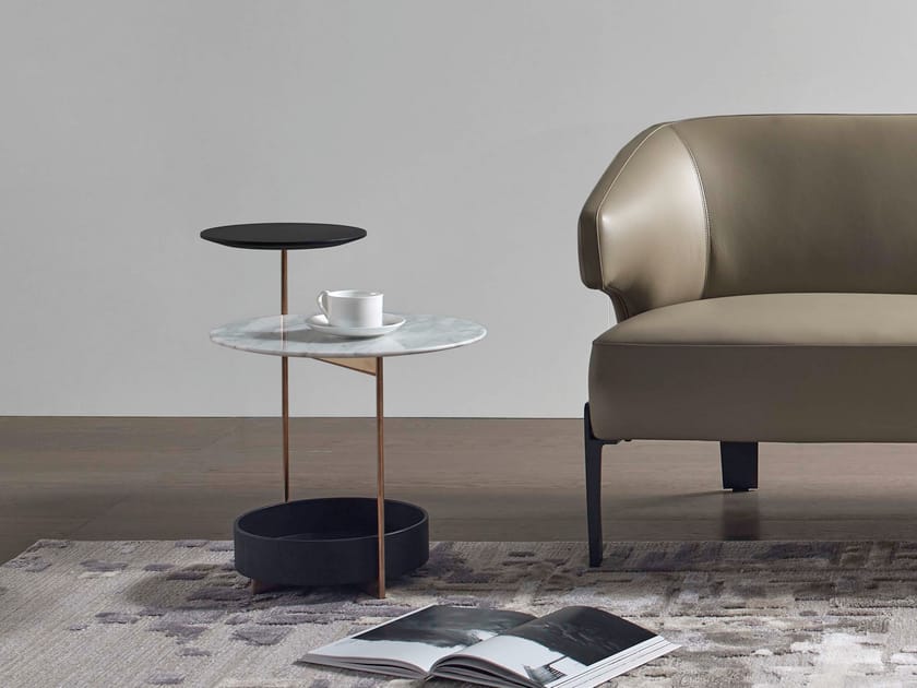 JOY Coffee table with marble and wooden double top By CAMERICH