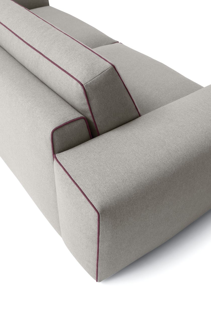 4 seater fabric sofa with chaise longue JUSTIN | Sofa with chaise ...