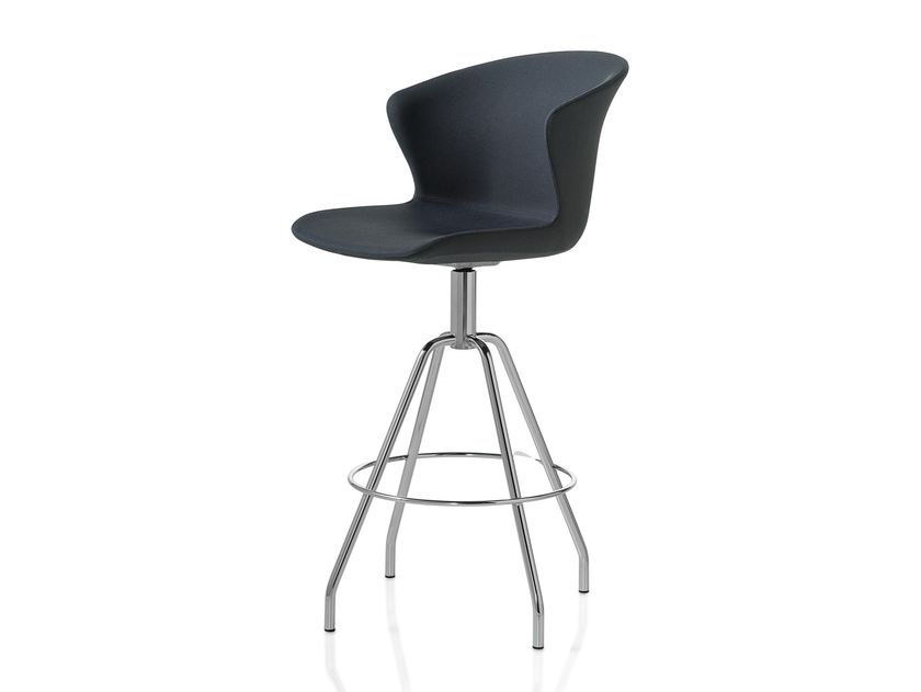 KICCA PLUS High fabric stool with back By Kastel