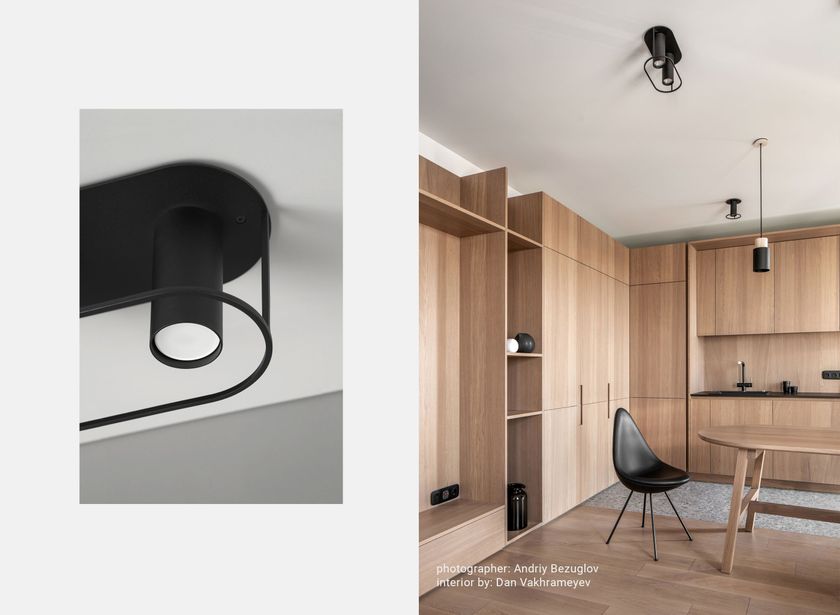 ARCHI ROUND Ceiling powder coated steel spotlight By +kouple