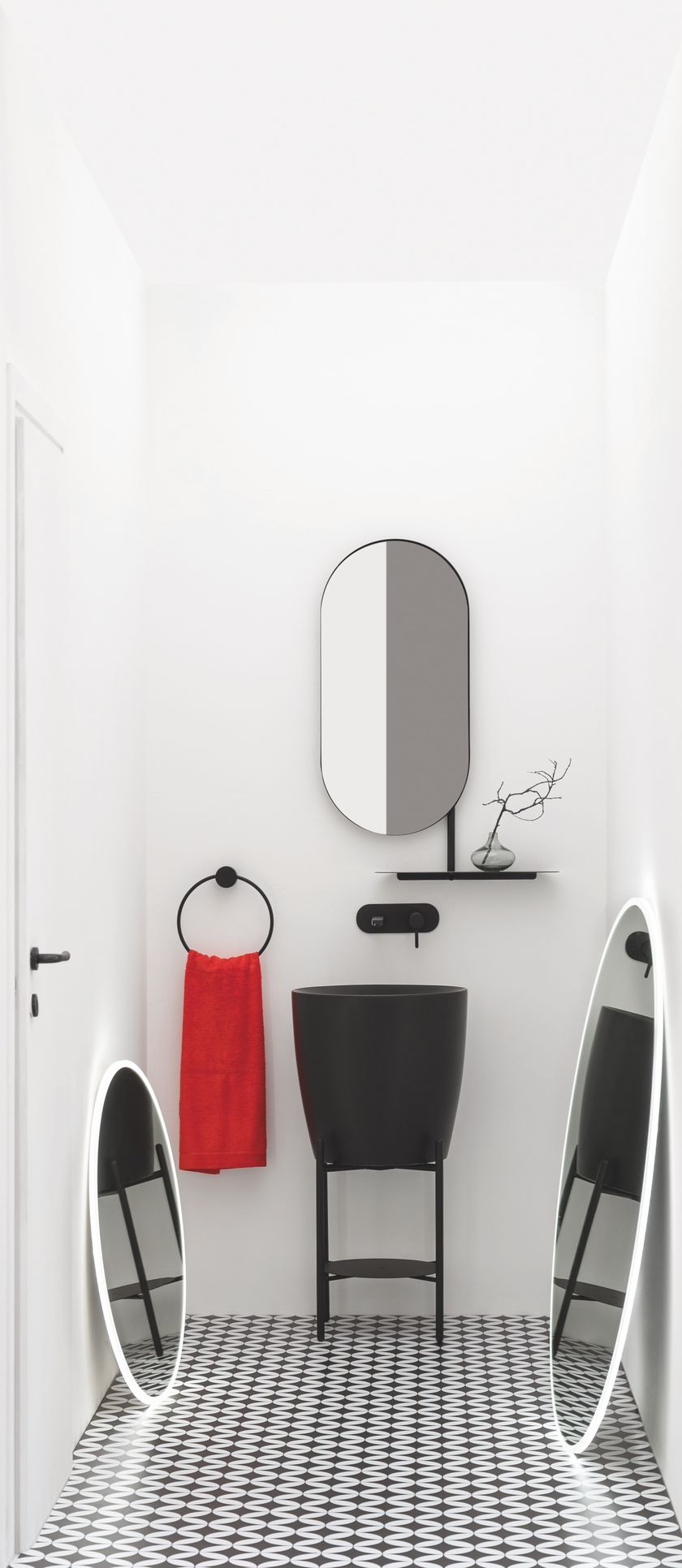 KRACKLITE SEMI FREESTANDING Mobile lavabo da terra in acciaio inox By ...