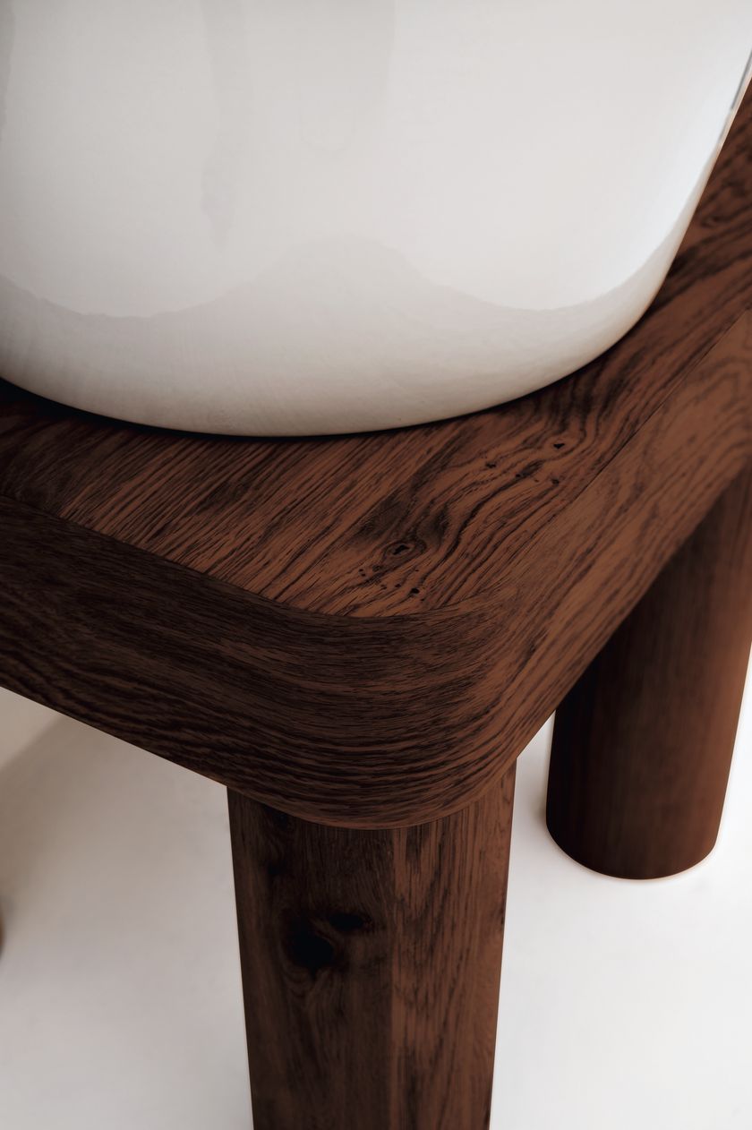 KRACKLITE SEMI FREESTANDING | Mueble bajo lavabo de madera By Axa