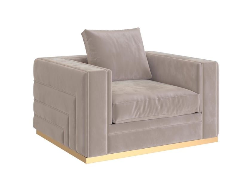 LABYRINTH | Armchair Velvet armchair with armrests By Guerra Vanni