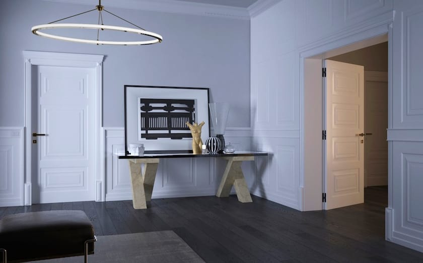 Wooden boiserie LACQUERED ROUTING Panelled boiserie Collection By GAROFOLI