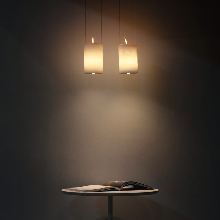 °LED ON FIRE LED glass and wax candle pendant lamp By Eden Design ...
