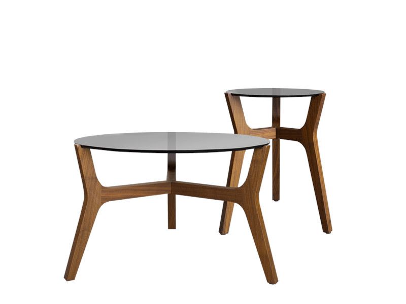 LIBRA Round wood and glass central coffee table By Tonon | design ...