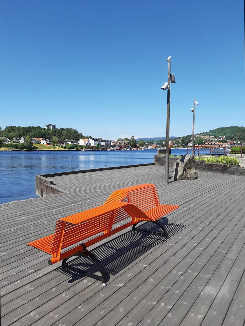 Sectional steel Bench with back LIBRE EVOLUTION | Sectional Bench Libre ...