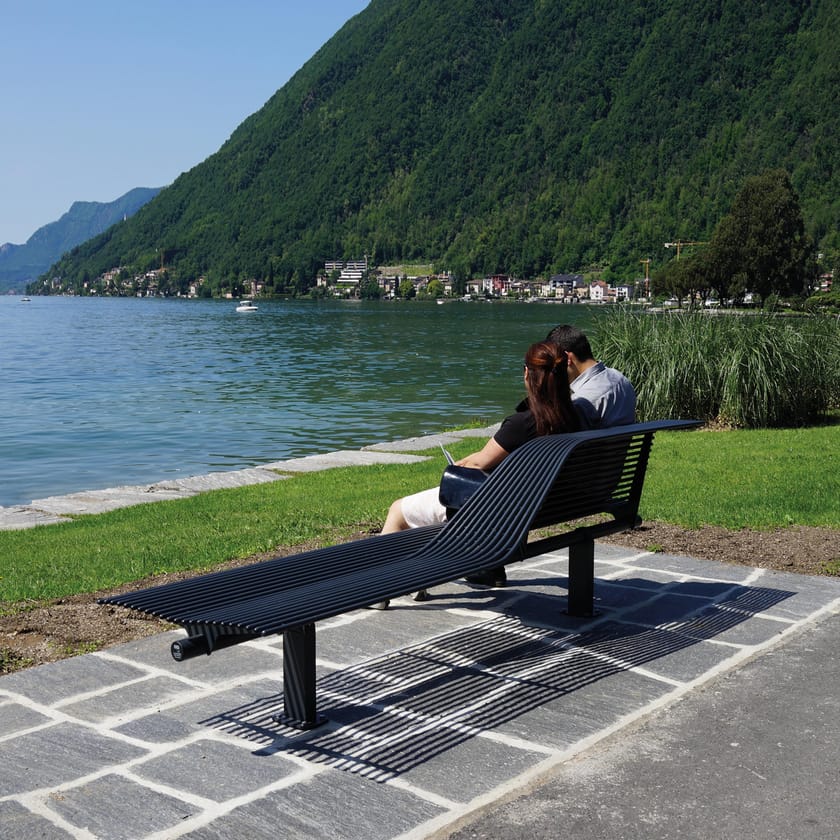 Sectional steel Bench with back LIBRE EVOLUTION | Sectional Bench Libre ...