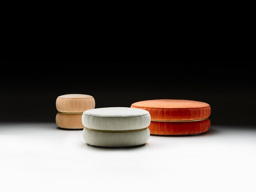 LILLO | Fabric pouf Round fabric pouf By Black Tie