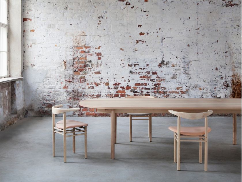 LINEA RMT3 | Wooden chair Ash chair with seat covered in fabric By ...