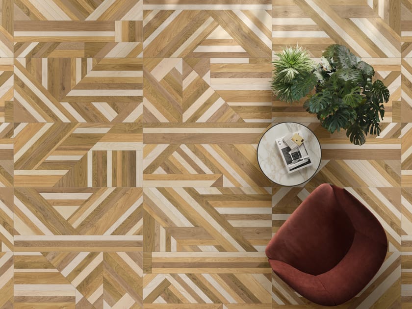 Full-body porcelain stoneware wall/floor tiles with wood effect LINEO ...