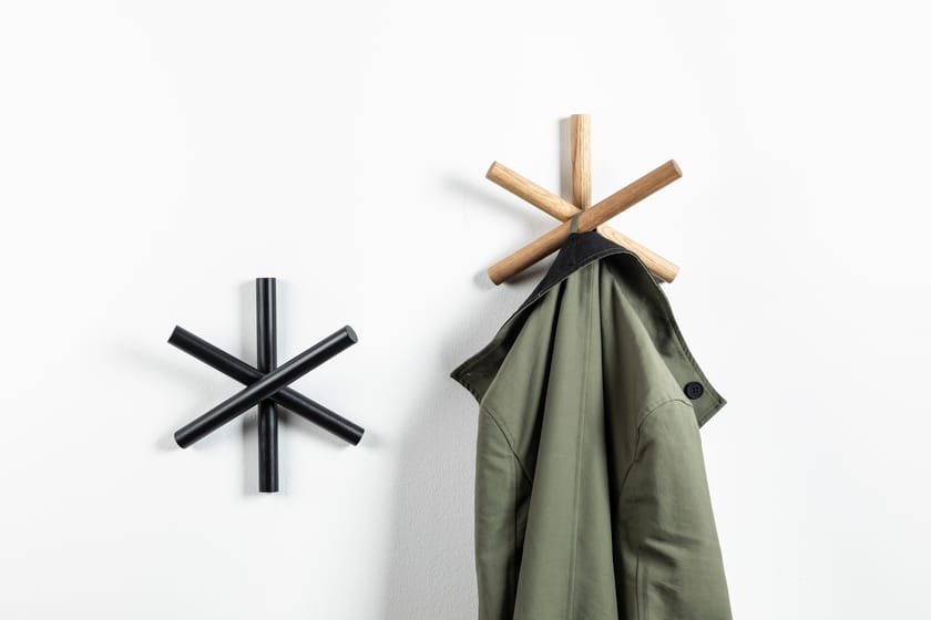 Wall-mounted wooden coat rack LOGS Logs Collection By TON design Romin ...