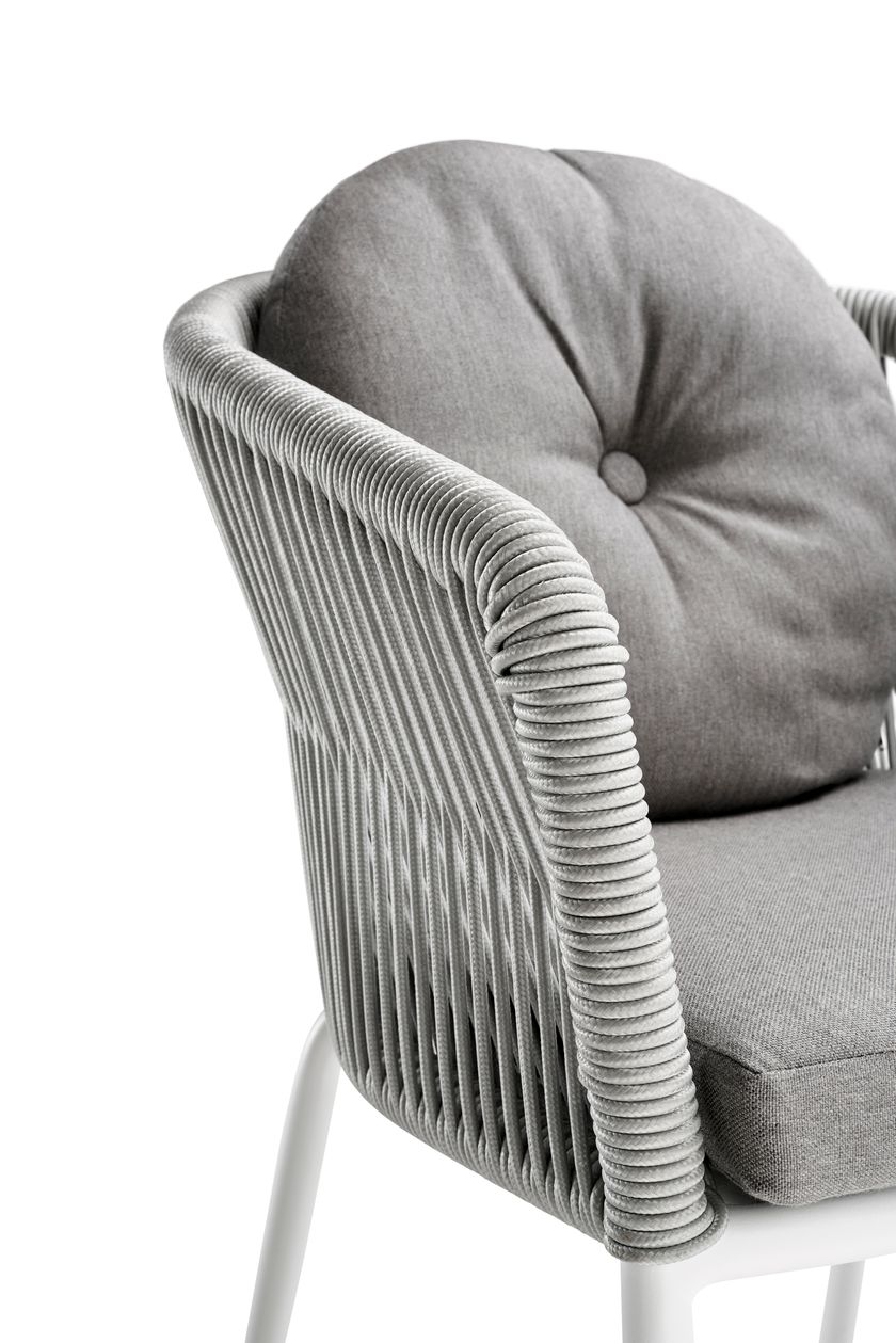 LOOP Upholstered fabric garden chair with armrests By Solpuri | design ...