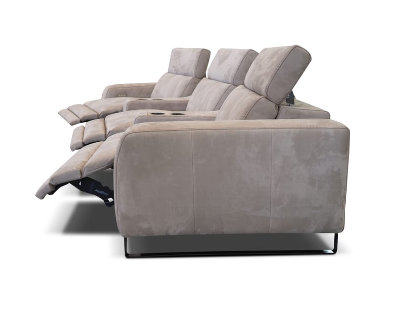 LORY | Sofá curvo Sofá reclinable de 3 plazas curvo de cuero By Rossini Sofas