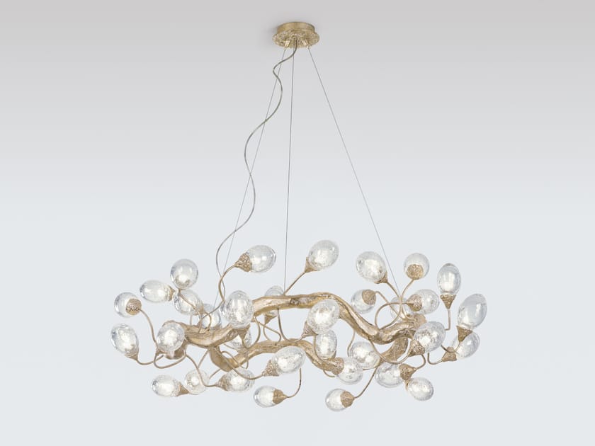 LED handmade bronze pendant lamp LOTUS CT3402/36 Lotus Collection By Serip