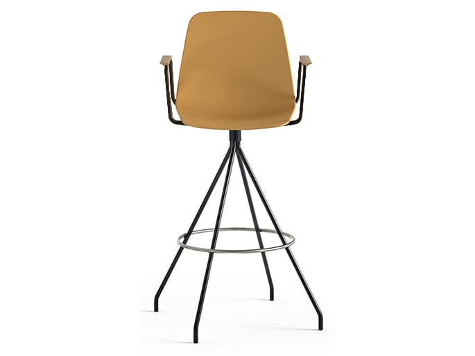 MAARTEN PLASTIC | Taburete con brazos Colección Maarten Plastic By Viccarbe diseño Victor Carrasco