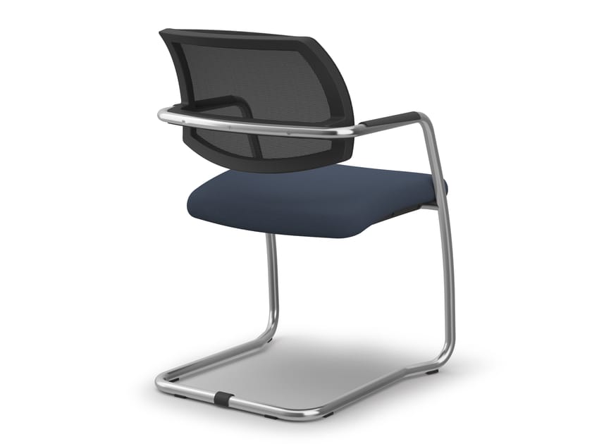 Cantilever fabric chair with armrests MAGIX By Jes