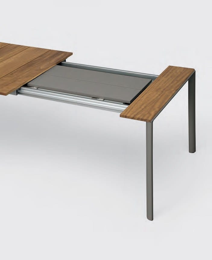 Extending rectangular teak garden table MAKI SLATTED By Kristalia ...