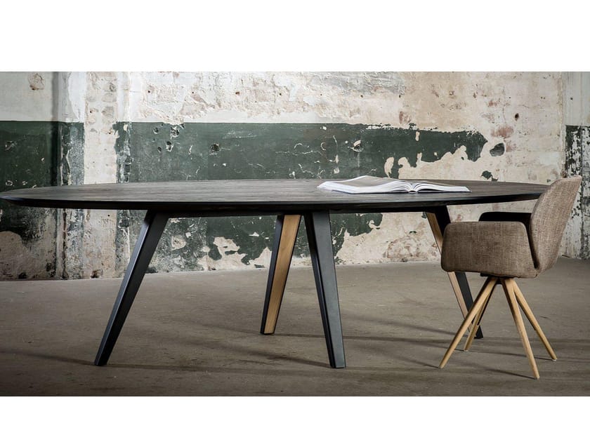 Tavolo ovale in rovere MANHATTAN BLACK By FOR ME LAB