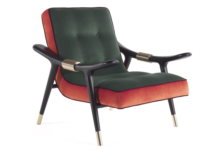 MASAI Upholstered velvet armchair with armrests By ETRO Home Interiors