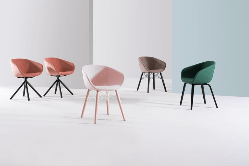 MAYA 4T UP | Chaise en tissu Chaise en tissu avec accoudoirs avec chevalet By SOFTLINE 1979