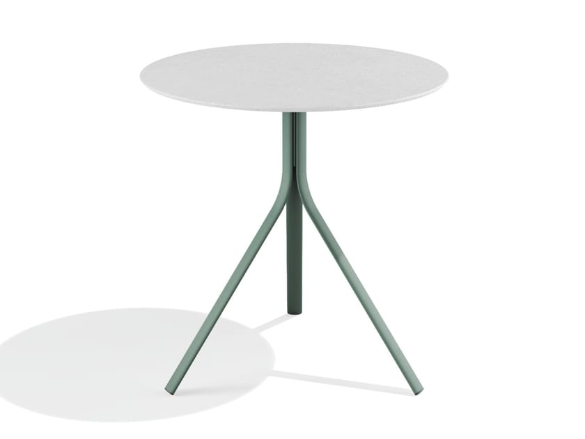 MELIK Round powder coated steel table with 3-star base By BABEL D ...