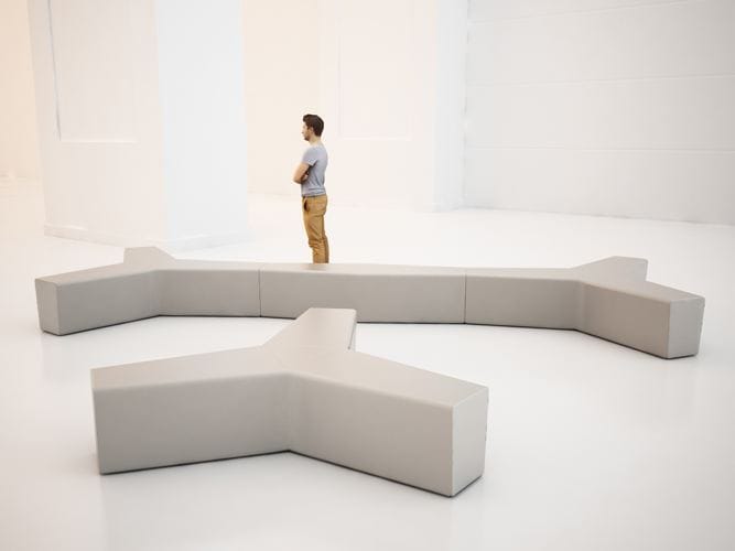 Backless bench seating MESH By Marzais Créations design Jean Paul Marzais