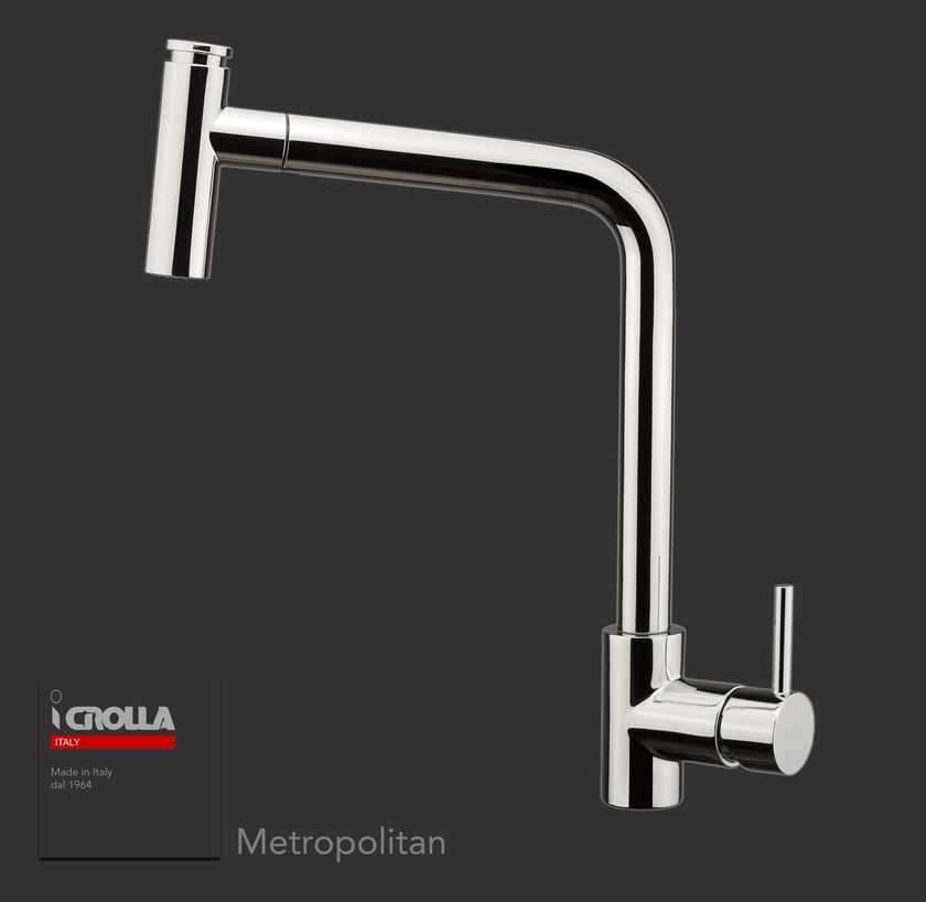 Countertop brass kitchen mixer tap with swivel spout METROPOLITAN By ...