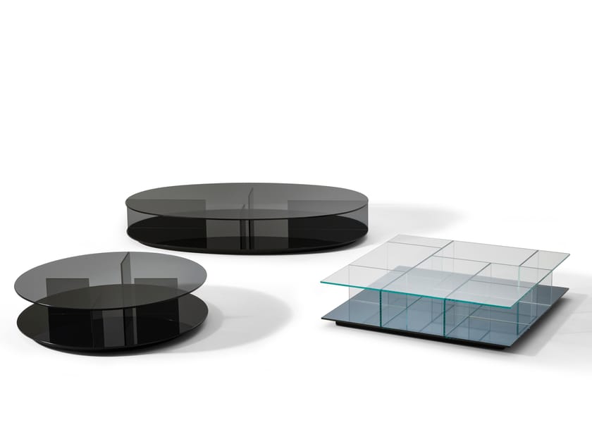 MEX Oval glass coffee table By Cassina | design Piero Lissoni