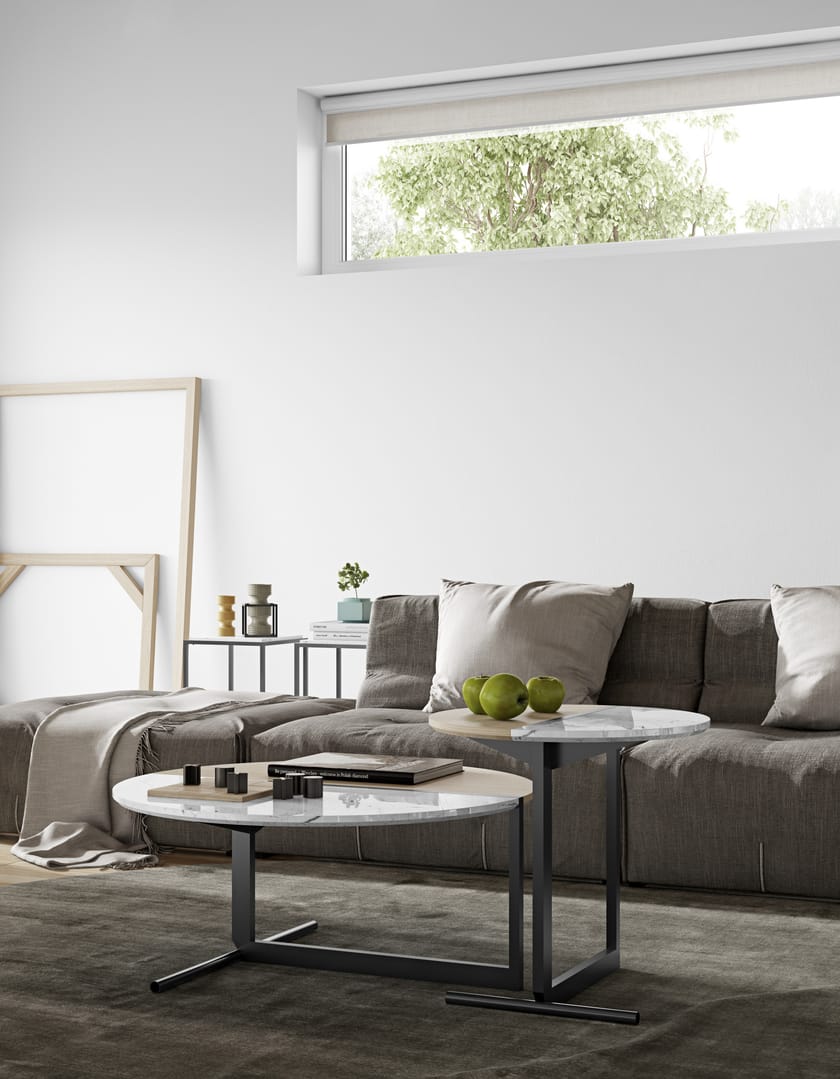 MEZZO | Coffee table Low round marble coffee table By TemaHome