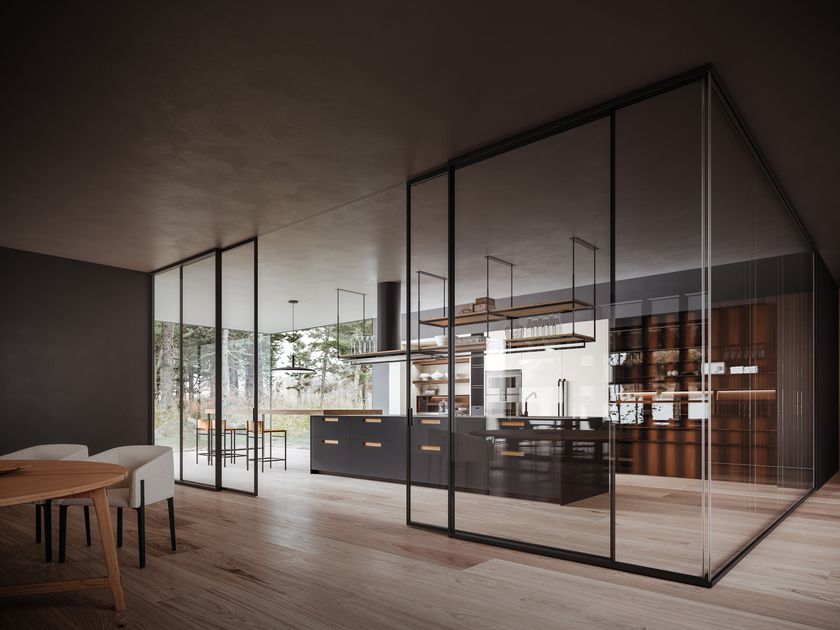 MIES DOUBLE GLASS movable wall By ADL design Massimo Luca