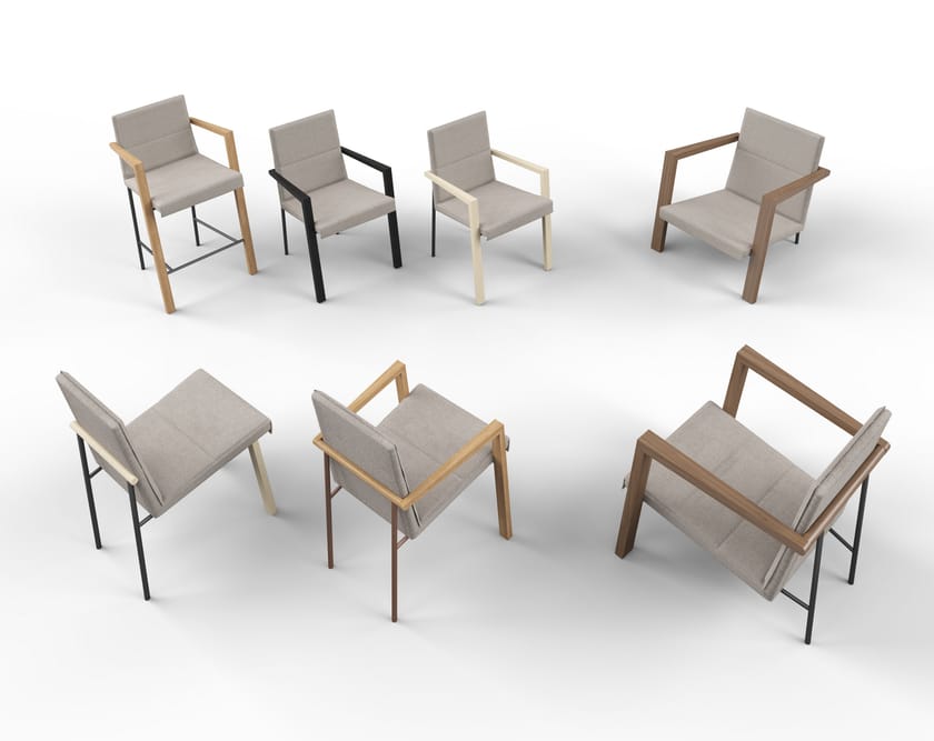 STAR SYSTEM Fabric armchair with armrests By ESTEL GROUP