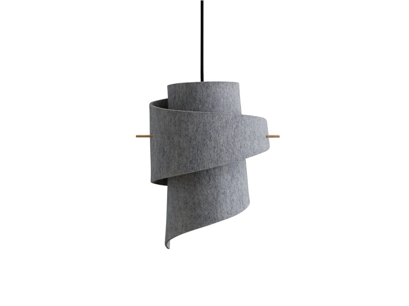 LED handmade felt pendant lamp ML01 ORIGINAL WOOL FELT LIGHT GREY By ...