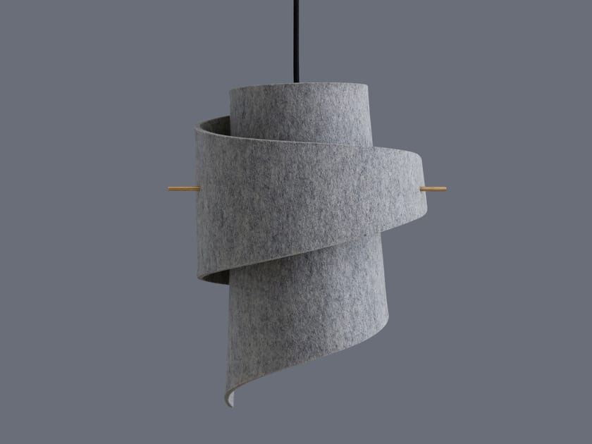 LED handmade felt pendant lamp ML01 ORIGINAL WOOL FELT LIGHT GREY By ...