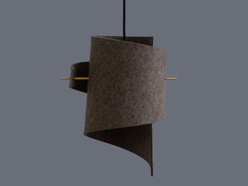 LED handmade felt pendant lamp ML01 ORIGINAL WOOL FELT GREYBROWN By ...