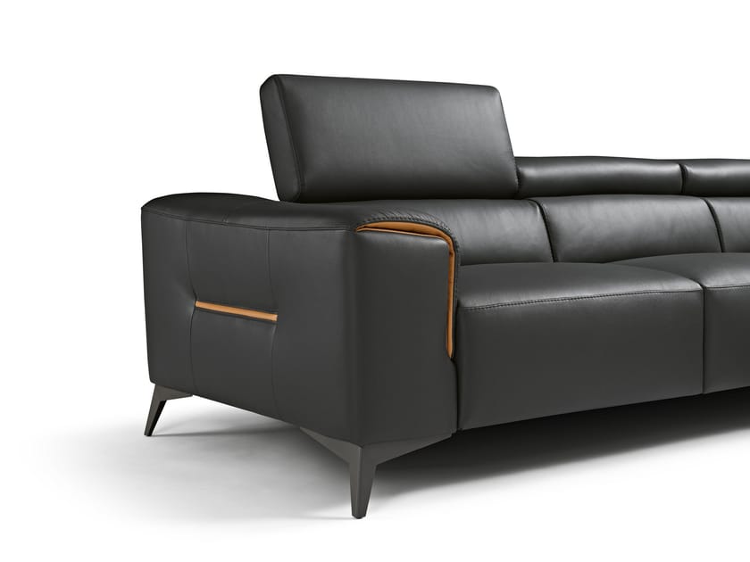 Sectional recliner leather sofa MOMA By Max Divani
