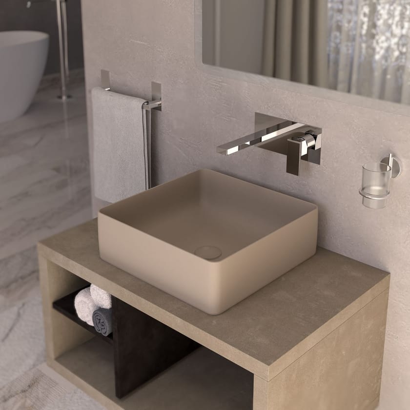 MUSA | Square washbasin By Ercos | Ponsi