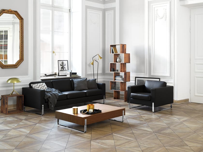 Sled base 3 seater leather sofa MYTURN 30V MyTurn Sofa Collection By profim design Paul Brooks