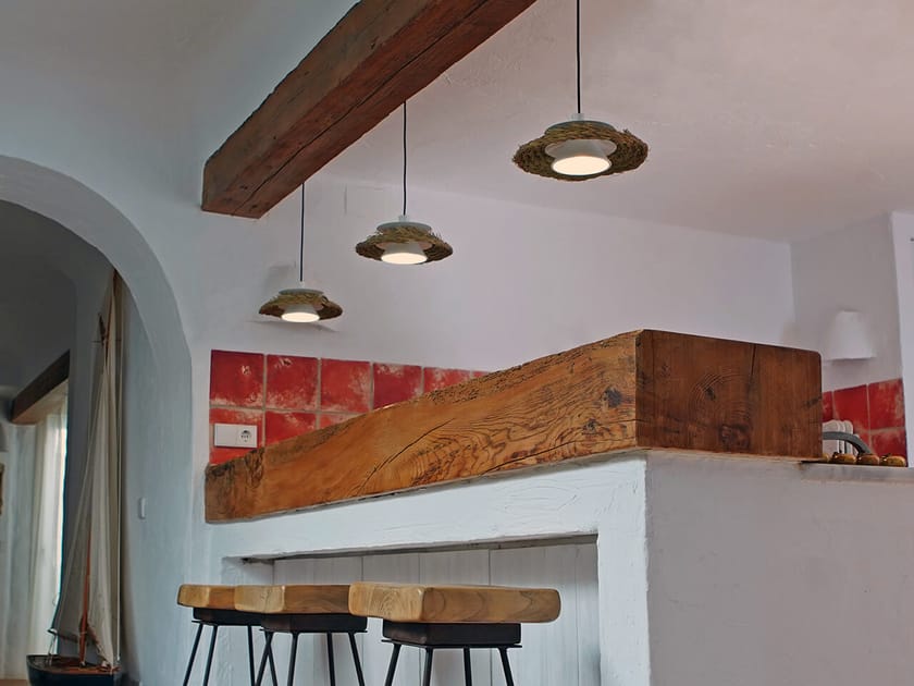 ILLA LED natural fibre pendant lamp By Ole! Lighting