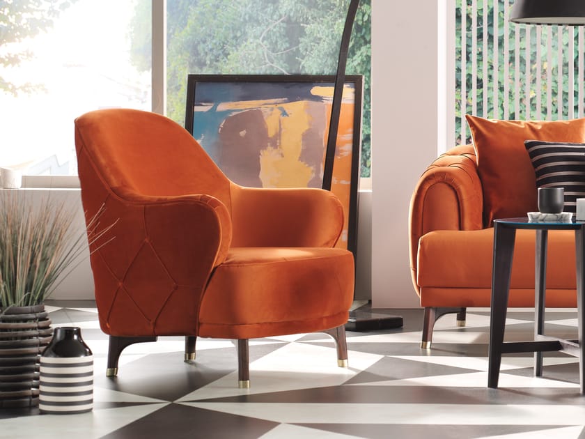 Fabric armchair with armrests NAVONA | Fabric armchair Navona ...