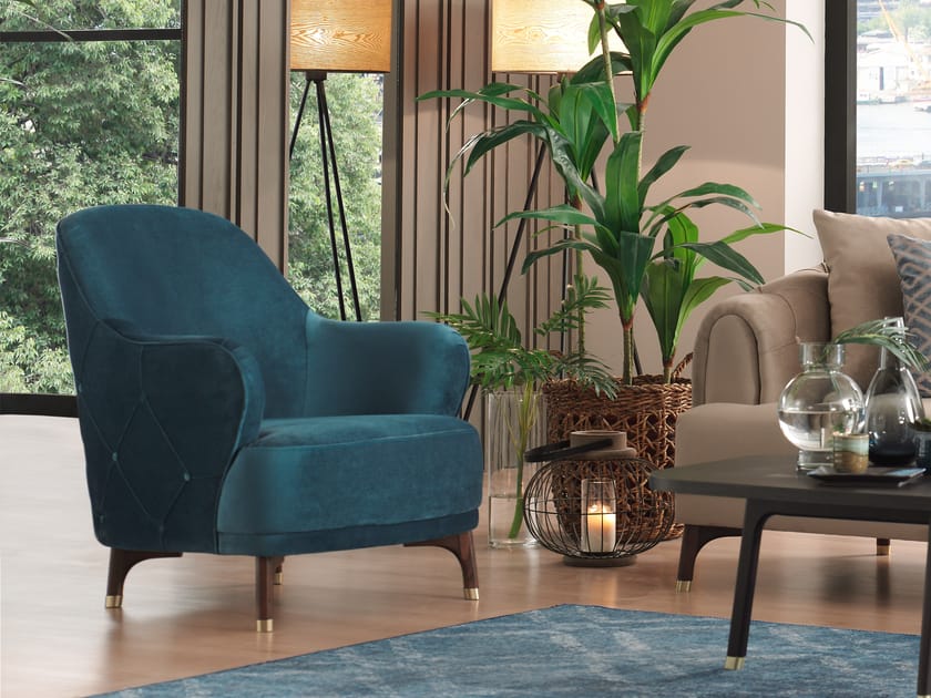 Fabric armchair with armrests NAVONA | Fabric armchair Navona ...