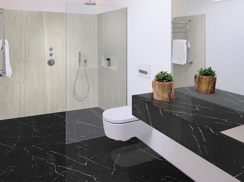 NERO MARQUINA Neolith wall/floor tiles with marble effect By NEOLITH