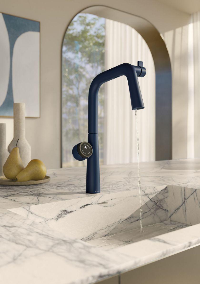 ALKIMIA 73300 Electronic kitchen mixer tap with swivel spout By newform