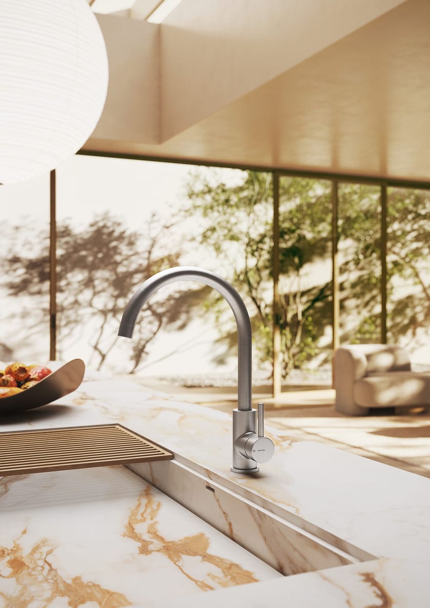 REAL STEEL 63421X Single handle stainless steel kitchen mixer tap By ...