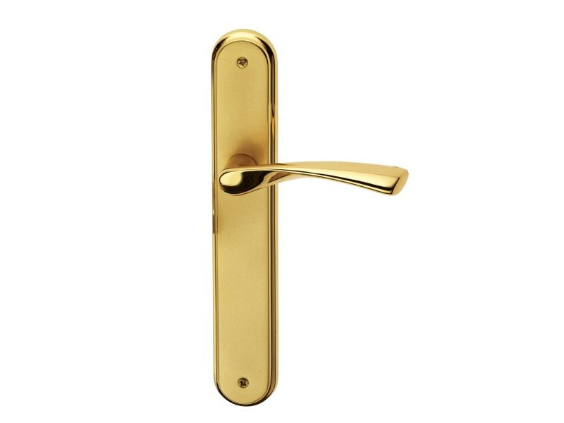NINFA EASY | Door handle on back plate Brass door handle on back plate ...