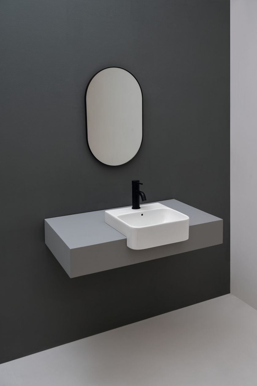 NORMAL Square ceramic handrinse basin with overflow By Axa | design ...