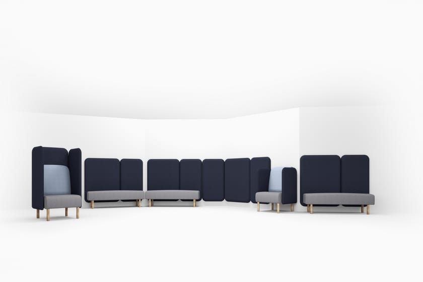 AUGUST Sound-absorbing wall panelling and pouffe By Intuit by Softrend ...